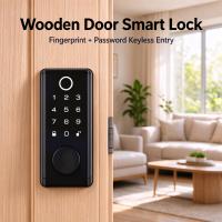 China ELA Best Price Electronic Wooden Door Smart Lock Fingerprint Password for Home for sale