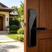 China Aluminum Alloy Top Rated Fingerprint Smart Door Lock Keyless Entry for Villa for sale