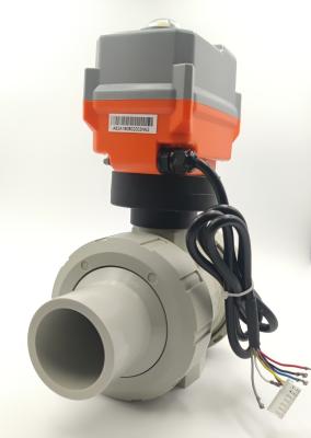 China ODM 2 Inch Electric Actuated True Union PVC Ball Valve With Mbus Control for sale