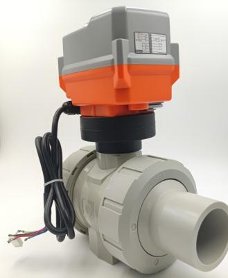 China Active Contact Plastic Ball Valves PVC With 4mA - 20mA Control Regulation for sale