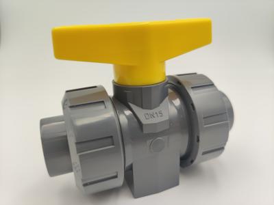 China PVC-U Plastic Ball Valves True Union Actuator Manual Control Operated for sale