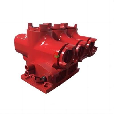 China HT400 Plunger Pump Fluid End - 3-Piece Forged Steel Triplex Design for High Pressure Cementing Applications for sale