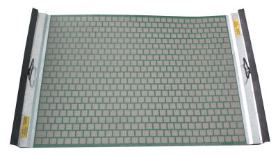 China Hook Strip Flat Soft Shale Shaker Screen Steel Frame Pretension Frame API 10-325 Micron Range for sale