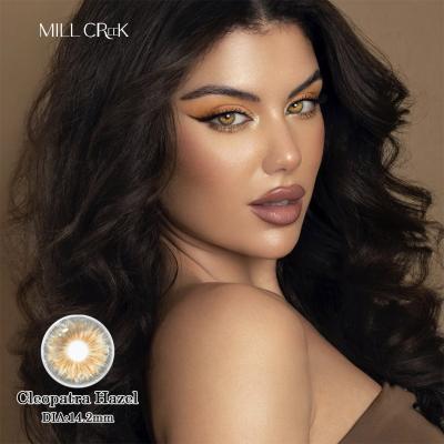 China Cleopatra Hazel Single Use Contact Lenses 14.2mm Diameter 16.1Dk/T Oxygen Permeability for sale