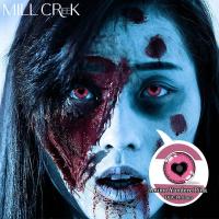 China Anime Yandere Pink Fluorescent Contact Lenses Yearly Use With HEMA Material for sale