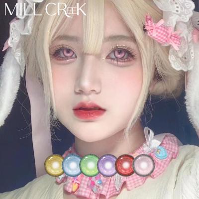 China Compact Yearly Colored Contact Lenses 10Dk/T Oxygen Permeability -0.00 To -8.00 Power Range for sale