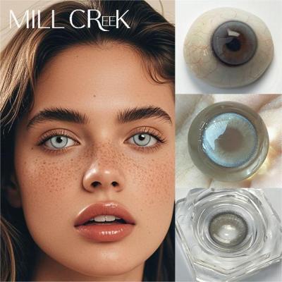 China Grey Monthly Colored Contact Lenses 33Dk/T Oxygen Permeability With Hydrogel Material for sale