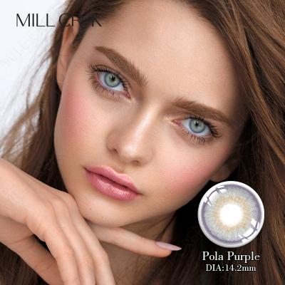 China Pola Purple Lenses For Dry Eyes 14.2mm Diameter 55% Water Content High Oxygen Permeability for sale
