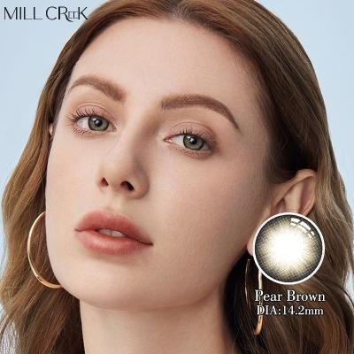 China Pear Brown Daily Disposable Lenses 8.6mm Base Curve Millcreek Lenses With UV Protection for sale