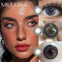 China Yearly Safe Cosmetic Contact Lenses Natural Brown Gray Blue For Arabic Eyes for sale