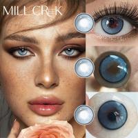 China Yearly Safe Cosmetic Contact Lenses Natural Brown Gray Blue For Arabic Eyes for sale