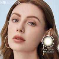 China 14.5mm Diameter Soft Daily Contact Lenses Pear Brown With 3D Gradient Effect for sale