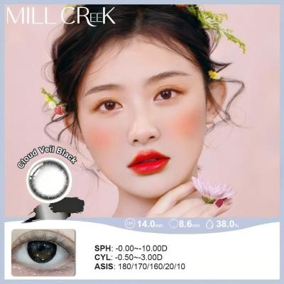 China Black Toric Colored Prescription Contacts 14.0mm Diameter Hydrogel With Uv Protection for sale