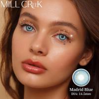 China 8.6mm Base Curve Blue Cosmetic Contacts Fashionable Skin Friendly MILLCREEK Lenses for sale