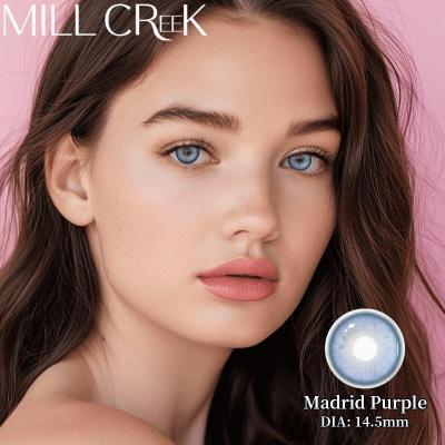 China 8.6mm Base Curve Blue Cosmetic Contacts Fashionable Skin Friendly Millcreek Lenses for sale