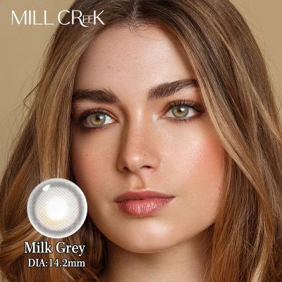 China 14.2mm Diameter Lenses For Dry Eyes Milk Grey Daily 8.6mm Base Curve for sale