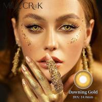 China Gold 14.0mm Diameter Safe Colored Contacts For Cosplay Fda Approved Cosplay Contacts for sale