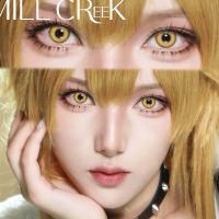 China Gold 14.0mm Diameter Safe Colored Contacts For Cosplay Fda Approved Cosplay Contacts for sale