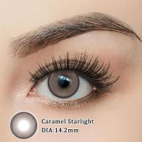 China Caramel Starlight Monthly Prescription Colored Contacts 0.08mm Center Thickness 38% Water for sale