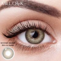 China Mystery Brown Monthly Colored Contact Lenses 14.5mm Diameter 8.5mm Base Curve for sale