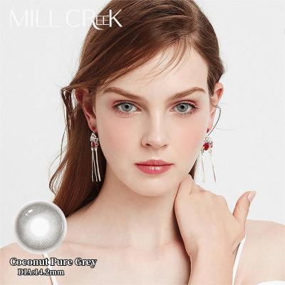 China Grey 14.2mm Diameter Monthly Colored Contact Lenses 38% Water Content for sale