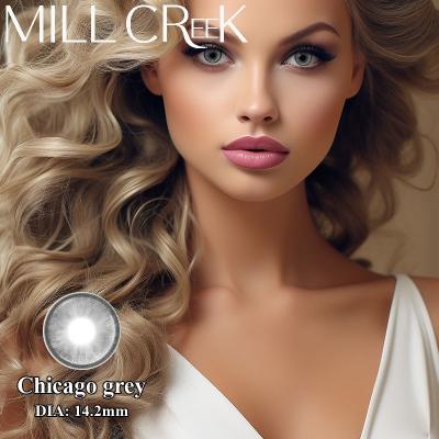 China 8.5mm Base Curve Contact Lenses Monthly Coloured Chicago Grey 14.2mm Diameter With Sleek Design for sale
