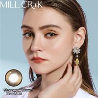China Soft Lenses For Dry Eyes Glass Sugar Brown 14.2mm Diameter 38% Water Content for sale