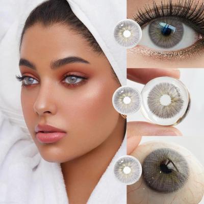 China Millcreek Angeles N Ash Grey Colored Contact Lenses with 8.5mm Base Curve and Grey and Hazel Undertones for Daily Disposable Wear for sale