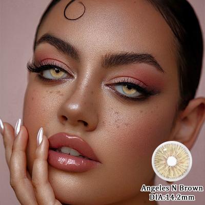 China Mill Creek Angeles N Brown Yearly Colored Contact Lenses with Soft Natural Brown Tone and Gentle Enlarging Effect Made from High-Quality HEMA-NVP Material for sale