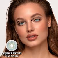 China Yearly Colored Contact Lenses with 40% Water Content, 14.2mm Diameter, and Realistic Emerald Pattern for Natural Green Eyes for sale
