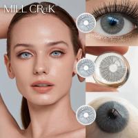 China 14.2mm Diameter Yearly Colored Contact Lenses with 40% Water Content and Realistic Ice Gray Pattern for Cool Gray Eye Enhancement for sale