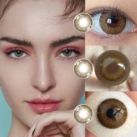 China Natural Hazelnut Latte Brown Contact Lens with 14.2mm Diameter and CE ISO Certification for Yearly Wear for sale
