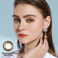 China Glass Sugar Brown Contact Lens 14.2mm Diameter for Natural Daily Wear and Soft Enhancement for sale