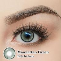 China Manhattan Green Yearly Colored Contact Lens with 14.2mm Diameter and 40% Water Content CE ISO Certified for sale