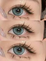 China Manhattan Green Yearly Colored Contact Lens with 14.2mm Diameter and 40% Water Content CE ISO Certified for sale