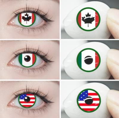 China MillCReeK World Cup Cosplay Colored Prescription Contacts with 40% Water Content, Base Curve 8.5, and CE & ISO Certified for Yearly Use for sale