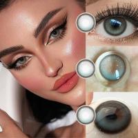 China Cream Blue 14.5mm Diameter Colored Contacts with 40% Water Content and 8.5 Base Curve for Natural Big Eye Effect for sale