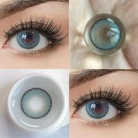 China Graperry Blue 14.5mm Yearly Disposable Contact Lenses for Light Eyes, Blue, 0.08mm Thickness for sale