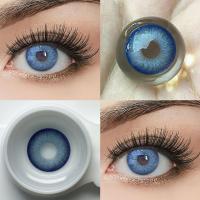 China Sydney Blue 14.5mm Diameter Yearly Colored Contact Lenses with High Moisture Content for sale