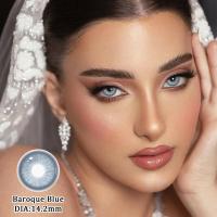China Baroque Blue 14.2mm Diameter Yearly Colored Contact Lenses with CE Certification for Brown Eyes for sale