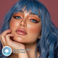 China Spring Diary Blue 14.5mm Diameter Daily Disposable Lenses with High Moisture Content and Crystal Blue Color for sale