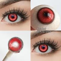 China Koi Red 14.5mm Diameter Cosplay Contact Lenses for Dramatic Eye Makeup and Comfortable Wear for sale