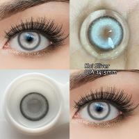 China Mill Creek White Silver Contact Lenses 14.5mm Diameter for Cosplay and Halloween with Soft High Quality Material for sale