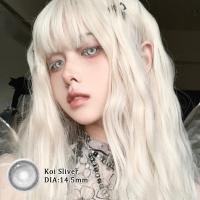China Mill Creek White Silver Contact Lenses 14.5mm Diameter for Cosplay and Halloween with Soft High Quality Material for sale