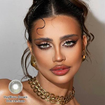 China LumiShard Brown 14.5mm Yearly Disposable Contact Lenses with 0.08mm Thickness for Natural Eye Enhancement for sale