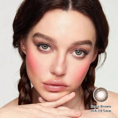 China MillCReeK Sepia Brown 14.5mm Yearly Disposable Colored Contact Lenses for Natural Eye Enhancement for sale