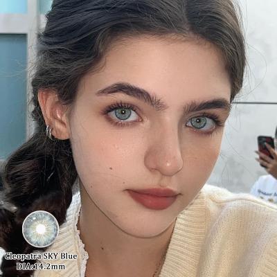 China MillCReeK Cleopatra Sky Blue 14.2mm Contact Lenses with 40% Water Content for Natural Eye Enhancement for sale