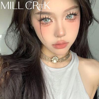 China Lan Cat Blue 14.2mm Yearly Disposable Contact Lenses with Natural Blue Eye Effect and Comfortable Wear for sale