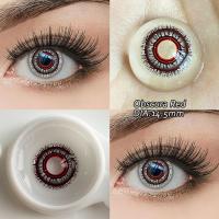 China Millcreek Obscura Red 14.5mm Diameter Cursed Eye Pattern Premium HEMA Material Cosplay Contact Lenses for sale
