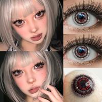 China Millcreek Obscura Red 14.5mm Diameter Cursed Eye Pattern Premium HEMA Material Cosplay Contact Lenses for sale